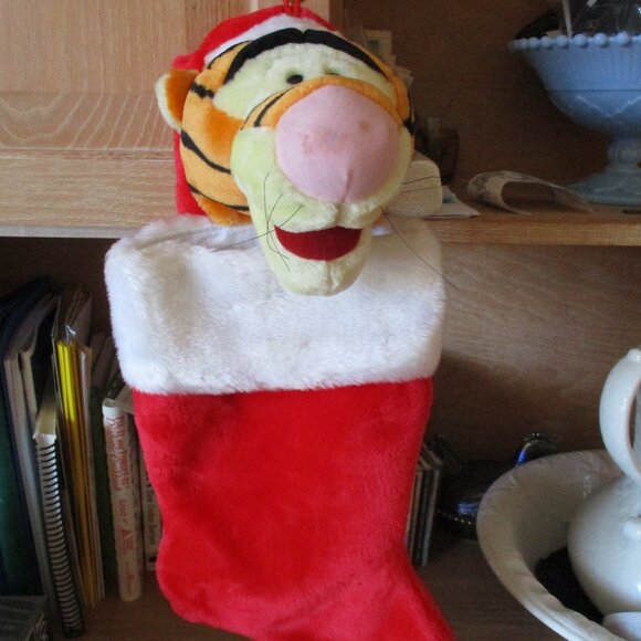 Disney | Holiday | Vintage 3d Plush Tigger Christmas Stocking 8 Inches ...